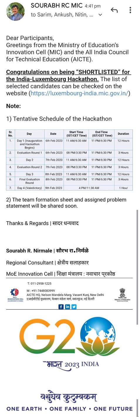 Sachin Kumar On Linkedin Aicte India Luxembourg Hackathon Ministry Of Educations Innovation Cell