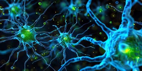 Neurons With Synapsesgenerate A Closeup Image Of Neuron Cells Under A