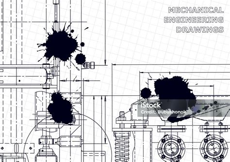 컴퓨터 지원 설계 시스템 기술 일러스트레이션 배경 기계 공학 도면 Conscription에 대한 스톡 벡터 아트 및 기타 이미지 Conscription 건강관리와 의술