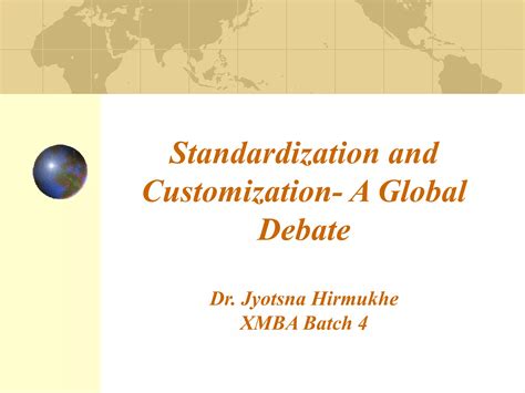Standardization And Customization Ppt