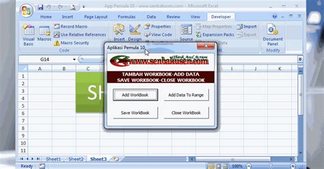 vba excel pemula 10 cara buka workbook baru tambah data simpan dan tutup workbook melalui