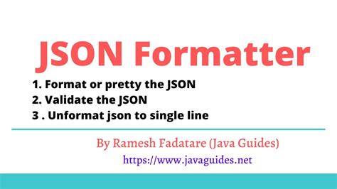 How To Use Json Formatter Online Tool Java Guides Youtube