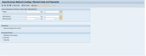 CJ9K SAP Tcode Network Costing