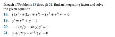 Solved In Each Of Problems 18 Through 21 Find An Chegg Com