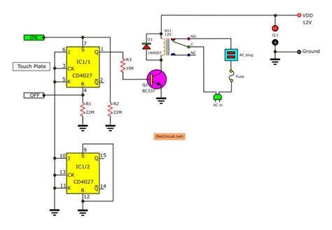 8 Simple Touch Switch Circuit Projects ElecCircuit Com Circuit Projects Circuit Electronic