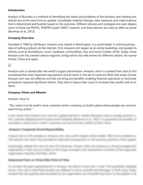 Solution Business Analysis Of Amazon Swot And Pestel Studypool
