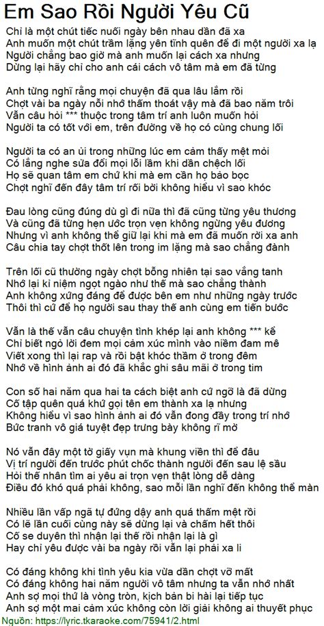 Em Sao Roi Nguoi Yeu Cu Co Nhac Nghe
