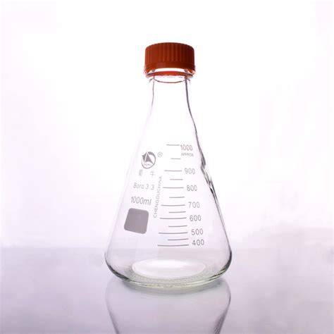 1000ml Glass Erlenmeyer Flask With Yellow Plastic Grandado