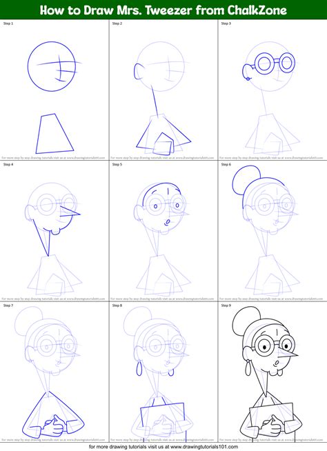 How To Draw Mrs Tweezer From ChalkZone ChalkZone Step By Step