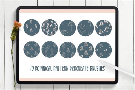 Botanical Seamless Pattern Procreate Brushes By Auramarina TheHungryJPEG