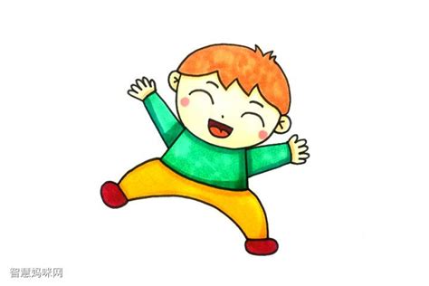 开心的简笔画男孩（最新14张） 简笔画图片大全