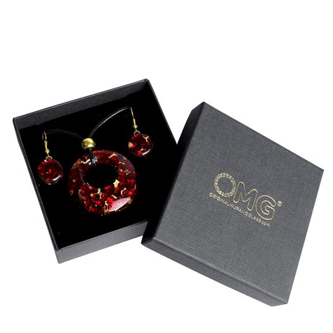 Parure Cortina Round Red Original Murano Glass