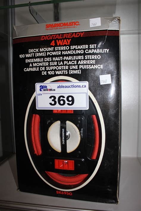 Sparkomatic Deck Mount Stereo Speaker Set Able Auctions