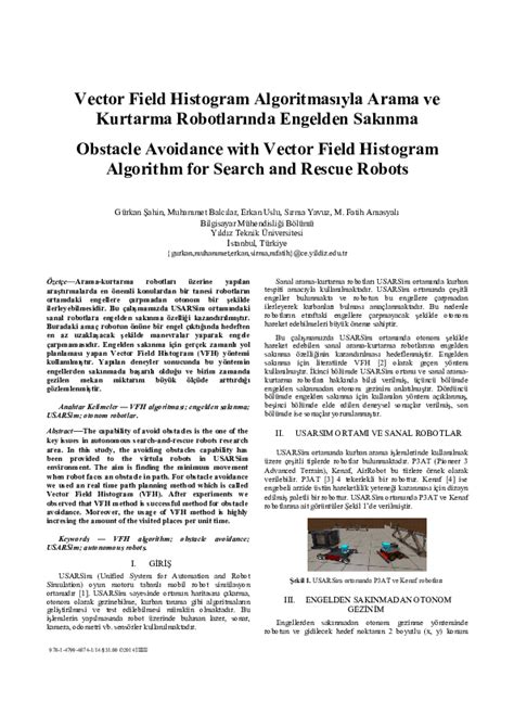 Pdf Obstacle Avoidance With Vector Field Histogram Algorithm For