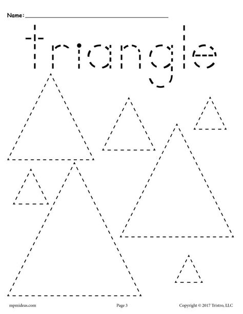 Triangles Tracing Worksheet Shape Tracing Worksheets Triangle Worksheet Tracing Worksheets