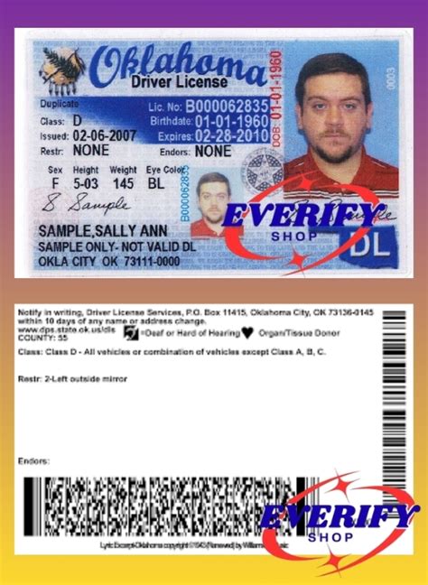 Oklahoma Driving License Psd Editable Template All Country Passport