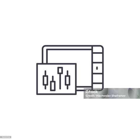 원통형 차트 선형 아이콘 개념입니다 캔 들 차트 선 벡터 기호 상징 그림 가격에 대한 스톡 벡터 아트 및 기타 이미지 가격