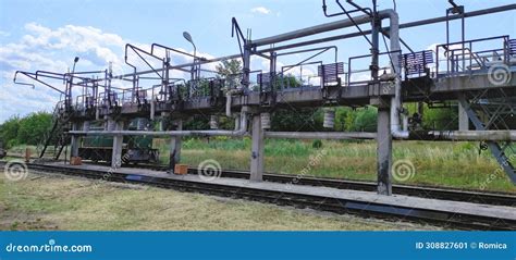 Railway Station For Unloading And Loading Petroleum Products Stock Image Image Of Delivering