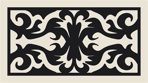 벡터 레이저 컷 장식 레이스 패턴의 템플릿과 빈티지 바로크 장식 다이 커팅 또는 나무 조각 청첩장 카드 요소 0명에 대한 스톡 벡터 아트 및 기타 이미지 Istock