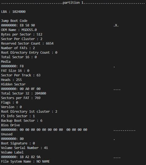 NTFS 파일 시스템 partition data 1