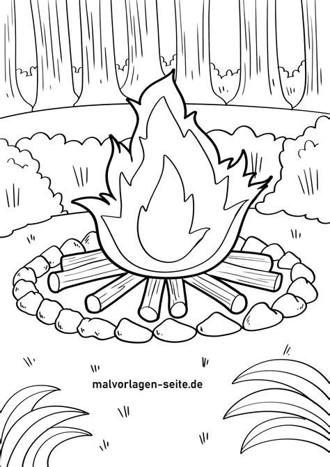 색칠 페이지 모닥불 무료 색칠 공부 페이지