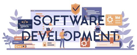Software Development Typographic Header Concept Idea Of Stock Vector