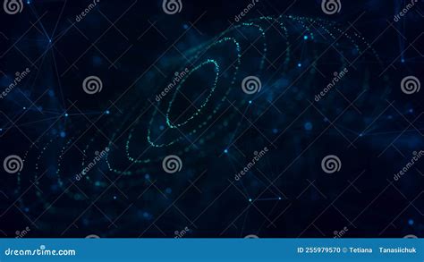 Digital Technology Background Big Data Visualization Dynamic Wave Of Glowing Particles