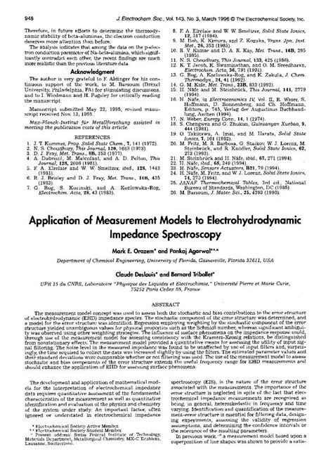Pdf Application Of Measurement Models To Electrohydrodynamic Orazem Pdf