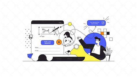 Online Signature Outline Illustration Graphics Motion Array