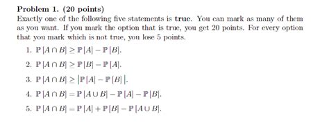 Solved Problem Points Exactly One Of The Following Chegg Com