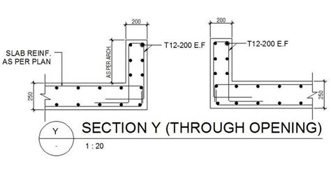 200 X 250 Mm Size Of Bar Reinforcement Drawing File
