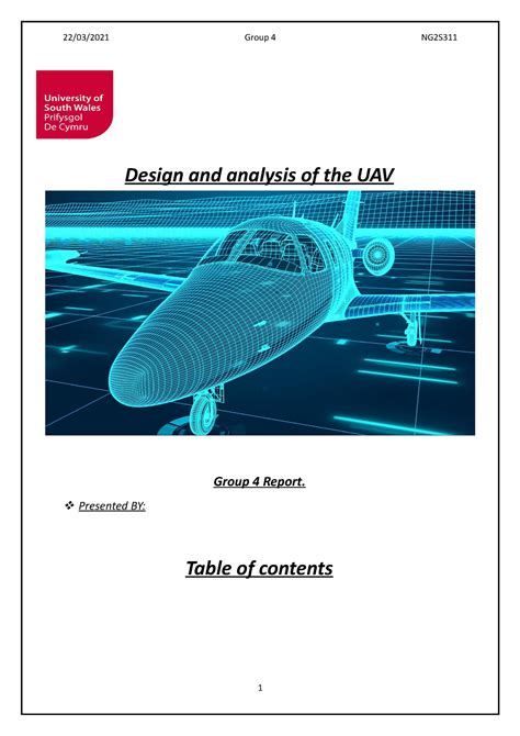 Design Assignment Design And Analysis Of The Uav Group 4 Report