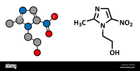 Metronidazole Antibiotic Drug Nitroimidazole Class Chemical Structure Conventional Skeletal
