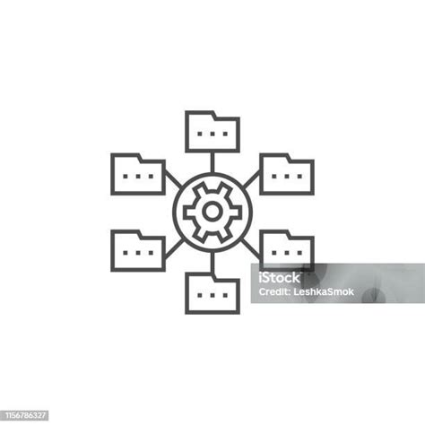 데이터 멘지멘트 관련 벡터 씬 선 아이콘입니다 조직에 대한 스톡 벡터 아트 및 기타 이미지 조직 레코드 아날로그 오디오