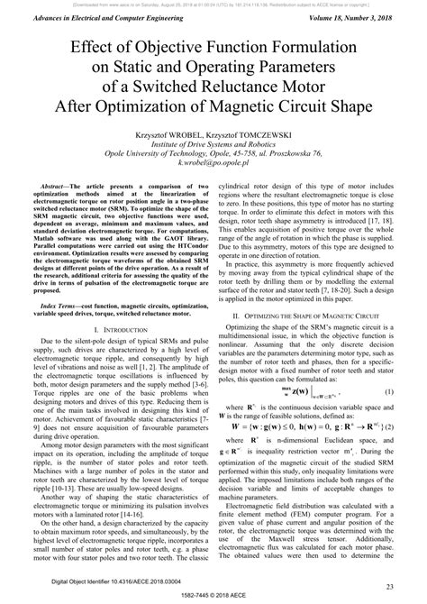 pdf effect of objective function formulation on static and operating