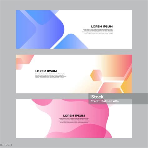 추상 배너 디자인 웹 템플릿 세트입니다 수평 헤더 웹 배너입니다 벡터 추상 그래픽 디자인 배너 패턴 배경 템플릿 0명에 대한 스톡 벡터 아트 및 기타 이미지 Istock
