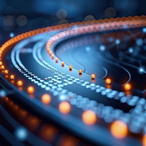 A Circular Track With Glowing Lights Premium Ai Generated Image