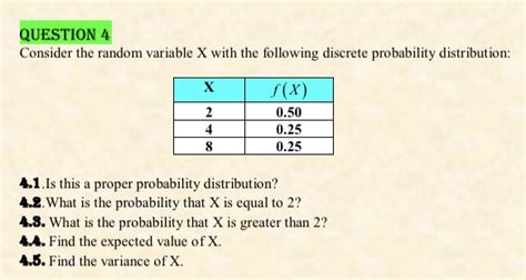 Solved Consider The Random Variable X With The Following Chegg Com