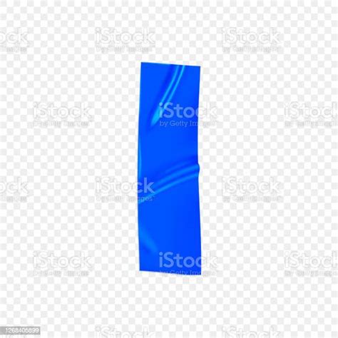 투명 한 배경에 격리 된 블루 덕트 수리 테이프 고정을위한 사실적인 파란색 접착 테이프 조각 접착제 종이 접착 사실적인 3d