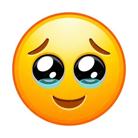 Emoticon De Emoji Emocional Lindo Con Lágrimas De Alegría Vector Premium