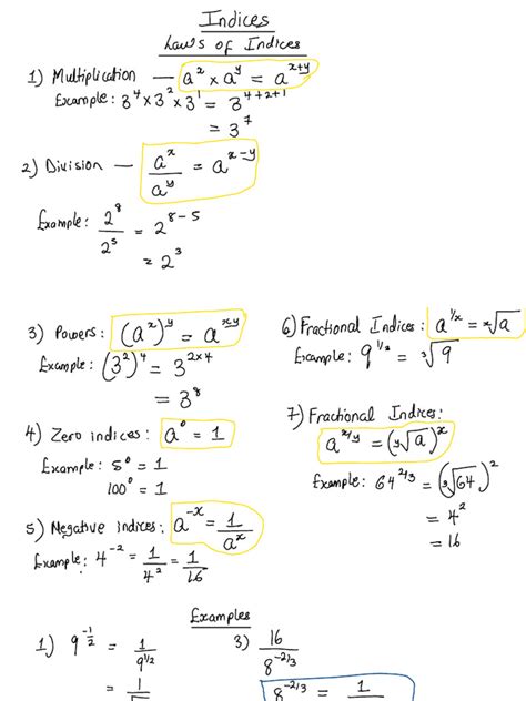 Indices Logarithms And Surds Notes Pdf