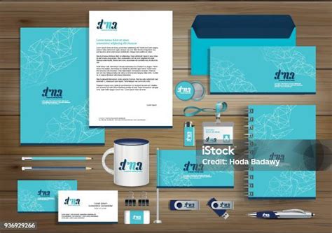 기업 아이덴티티 비즈니스 템플릿 디자인 벡터 추상적인 문구 선물 항목 색상 홍보 기념품 요소 링크 디지털 기술 세트 Usb 메모리에 대한 스톡 벡터 아트 및 기타 이미지