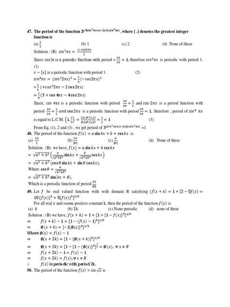 Math Imp Questions Pdf Function Mathematics Trigonometric Functions