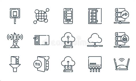 Database And Servers Line Icons Linear Set Stock Vector Illustration Of Personal Upload