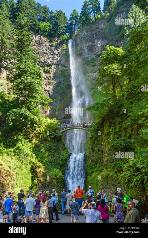 Columbia River Gorge Multnomah Falls United Of America Hi Res Stock