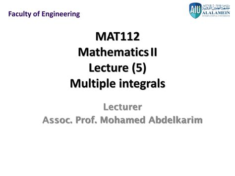 SOLUTION Multiple Integrals Studypool