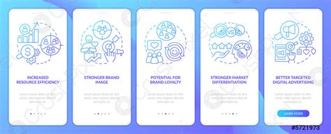 Benefits Of Market Segmentation Blue Gradient Onboarding Mobile App