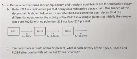 Solved 5 A Define What The Terms Secular Equilibrium And