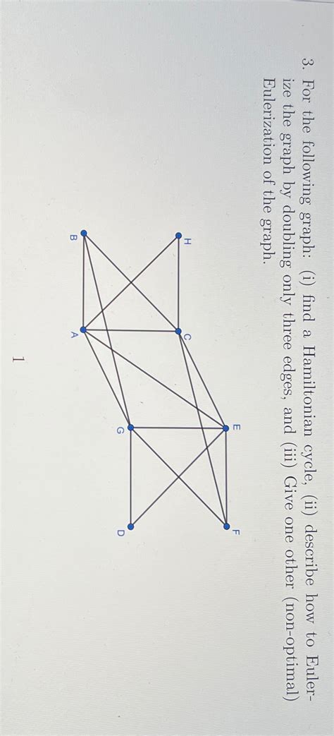 Solved For The Following Graph I ﻿find A Hamiltonian