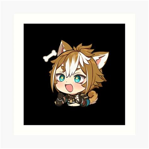 Chibi Gorou Genshin Impact Gorou Chibi Cute Art Print By Omagatoki